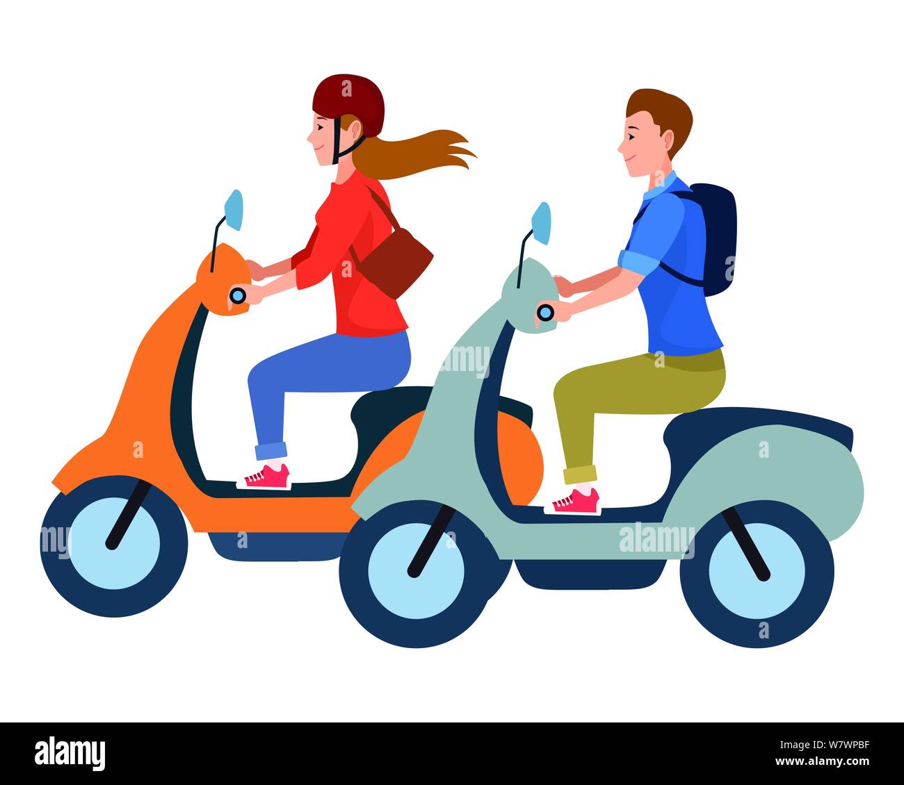 People riding scooters motorcycles cartoon Stock Vector Image & Art - Alamy