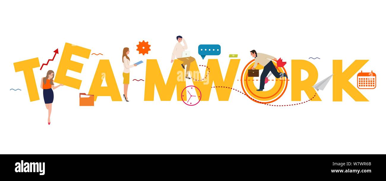 Teamwork. working together as a team concept ofpeople group in company ...