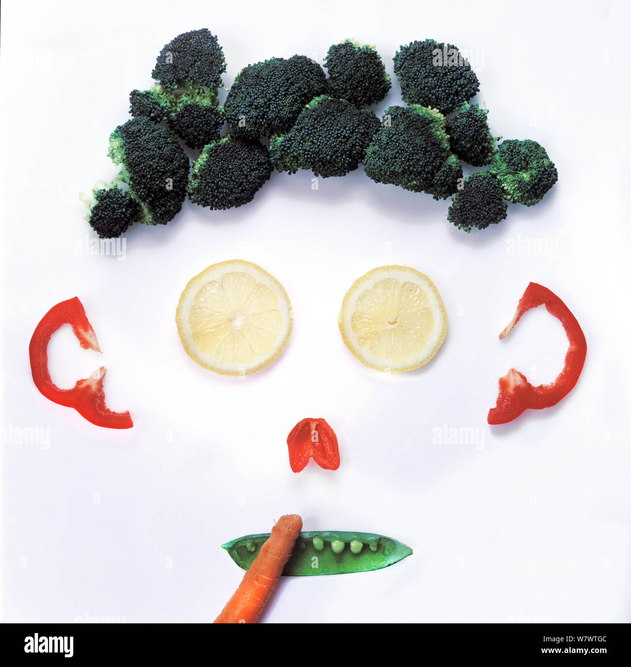 Face made from various vegetables Stock Photo - Alamy