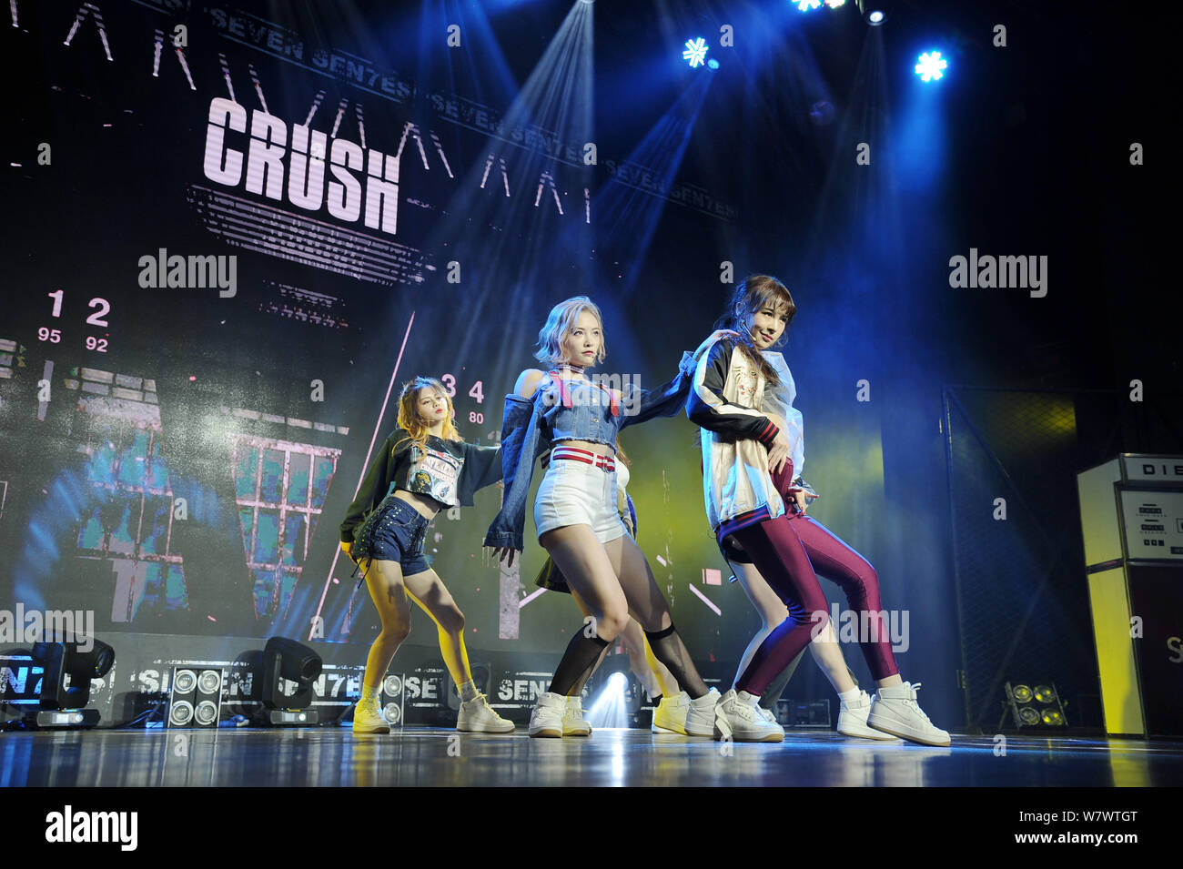 Members of SNH48 7SENSES, sub-unit of Chinese girl group SNH48, perform ...