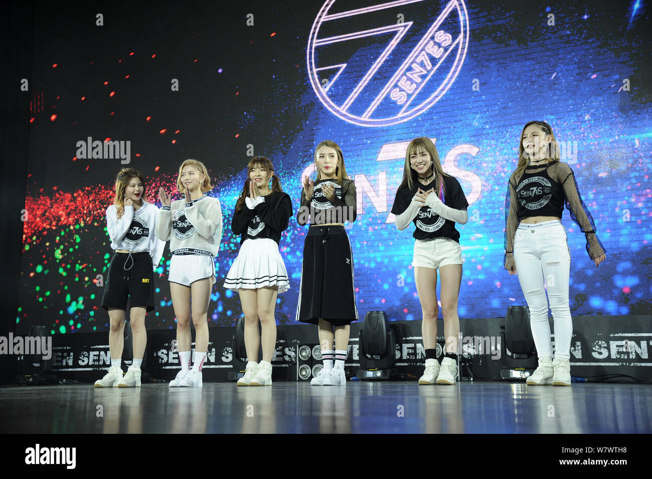 Members of SNH48 7SENSES, sub-unit of Chinese girl group SNH48, perform ...