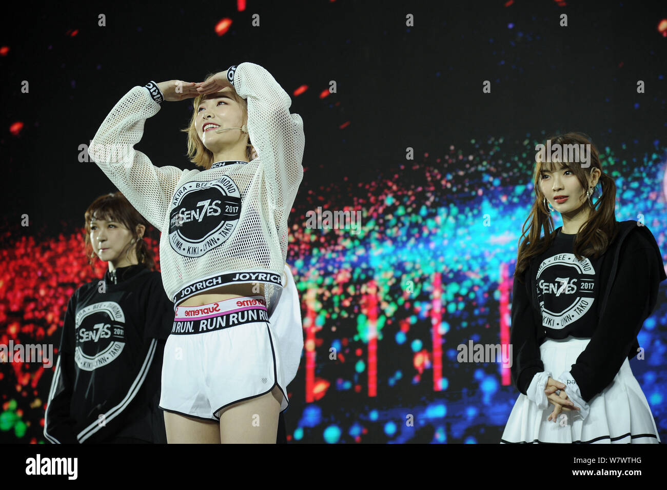 Members of SNH48 7SENSES, sub-unit of Chinese girl group SNH48, perform ...