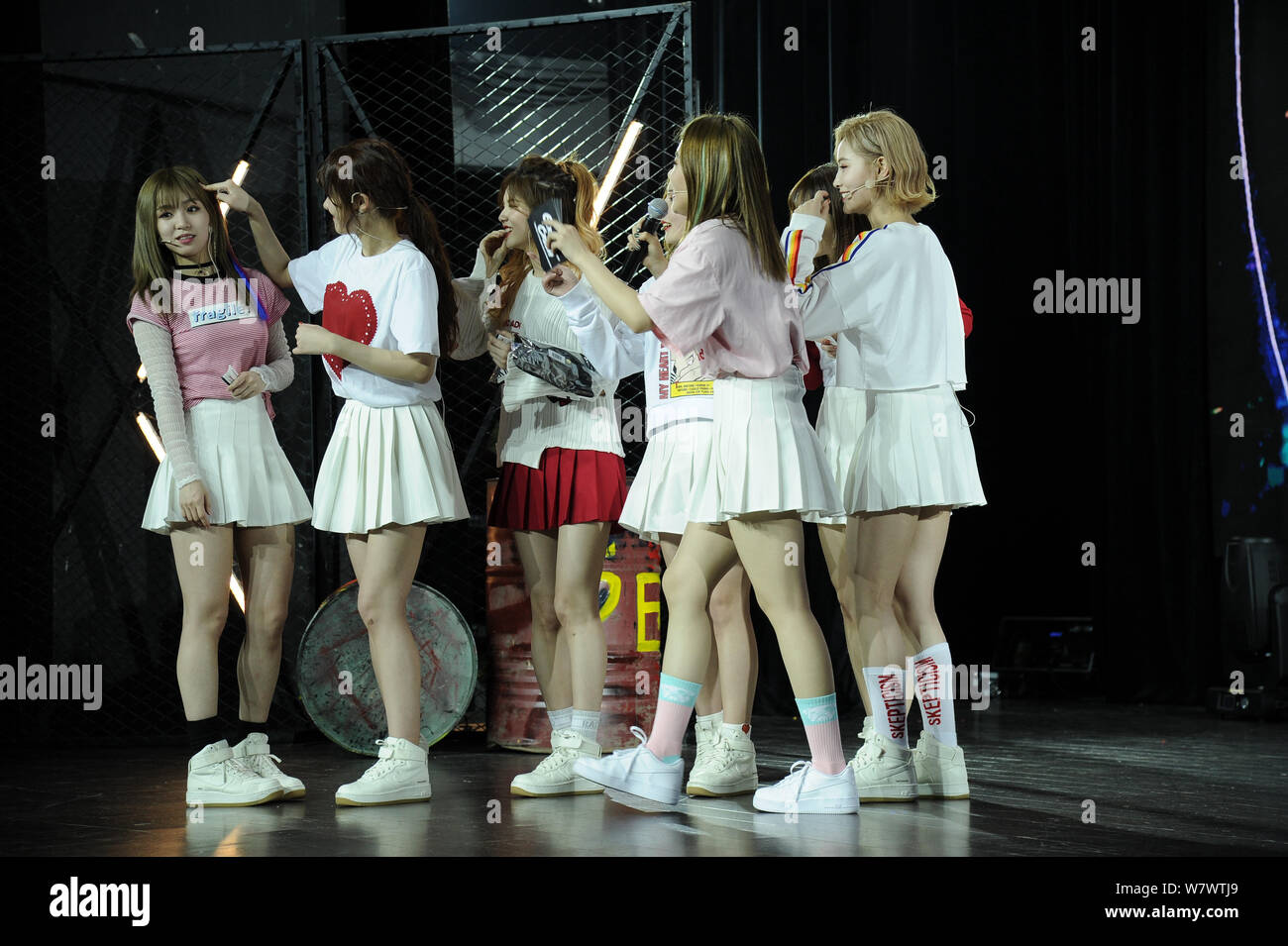 Members of SNH48 7SENSES, sub-unit of Chinese girl group SNH48, perform ...