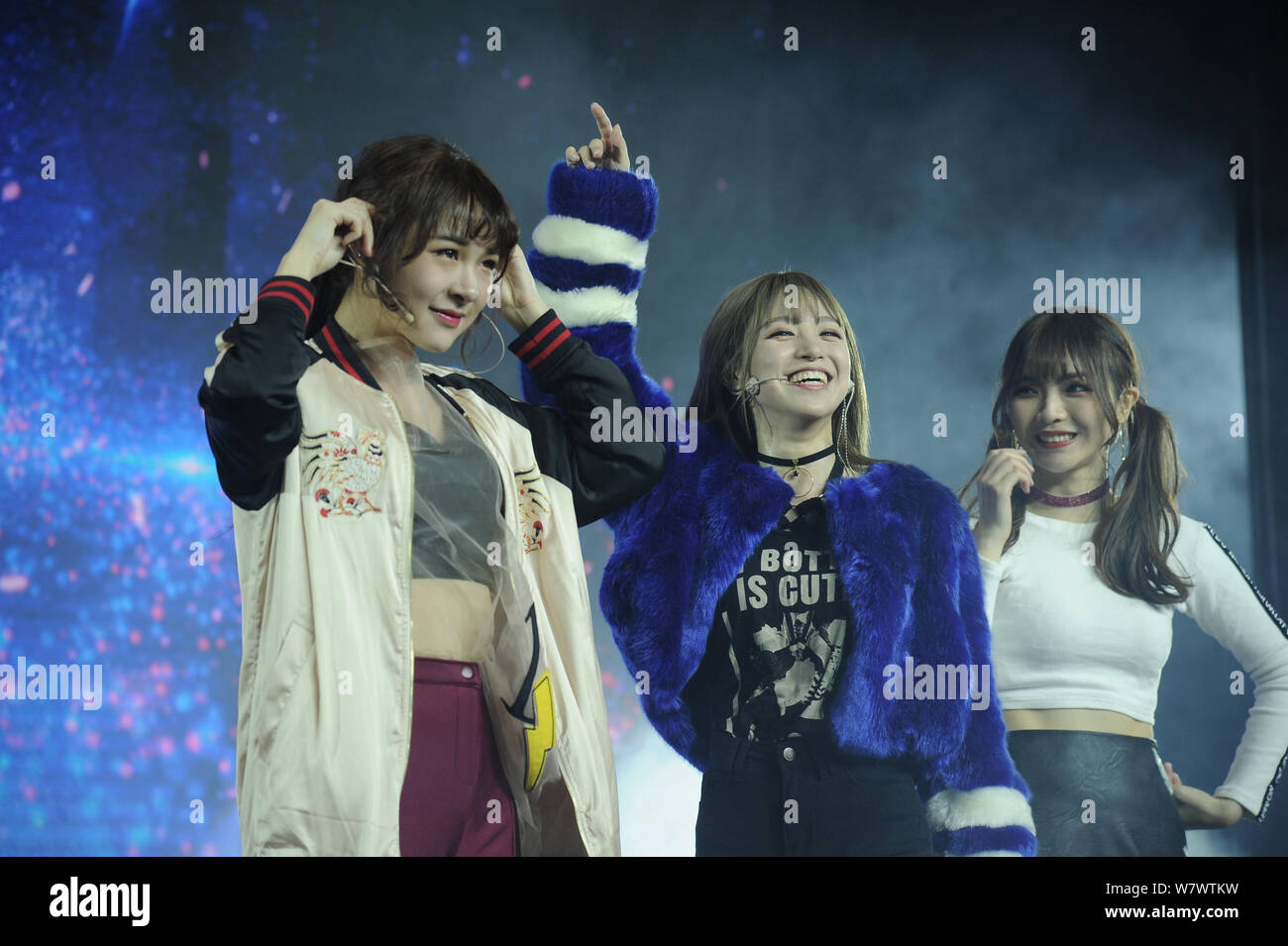 Members of SNH48 7SENSES, sub-unit of Chinese girl group SNH48, perform ...