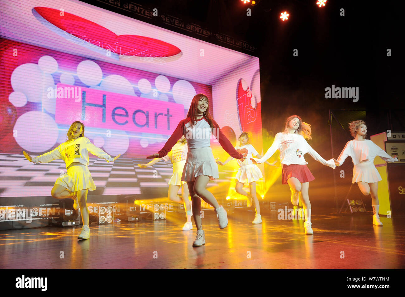 Members of SNH48 7SENSES, sub-unit of Chinese girl group SNH48, perform ...