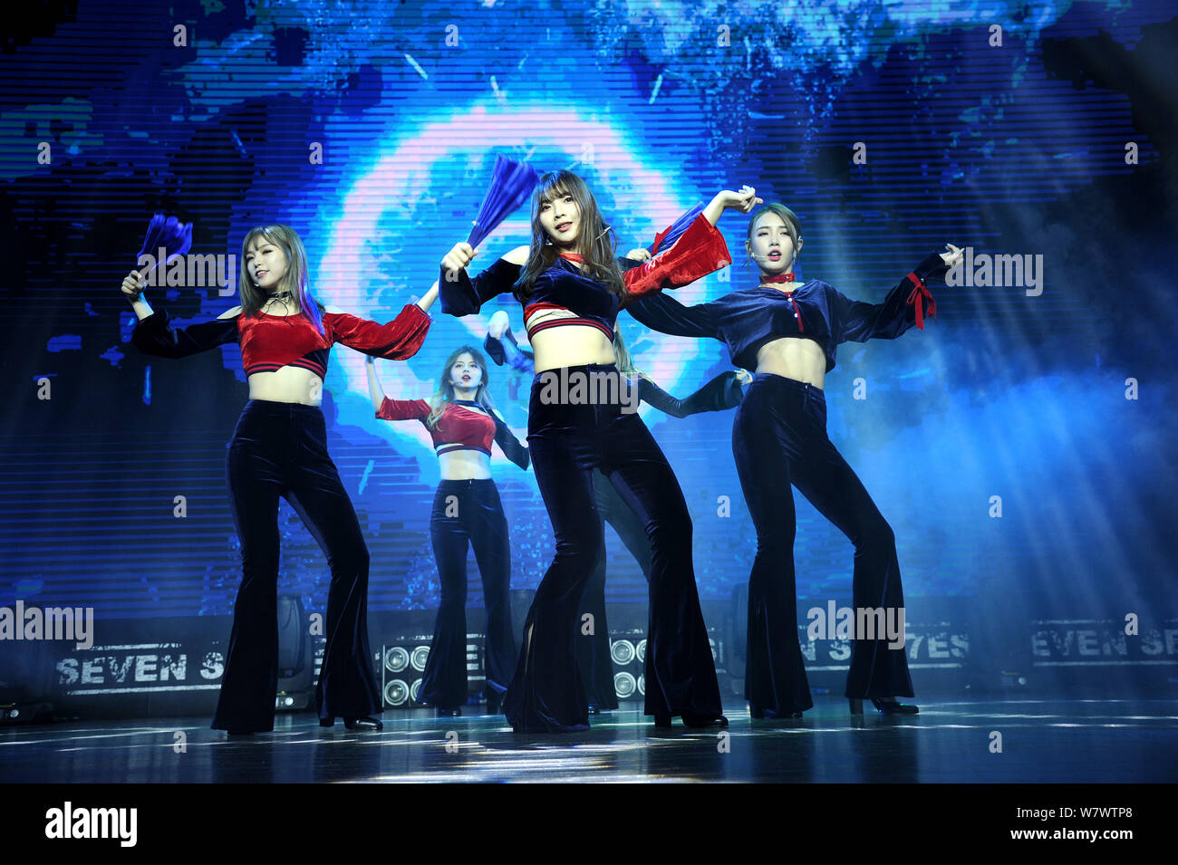 Members of SNH48 7SENSES, sub-unit of Chinese girl group SNH48, perform ...