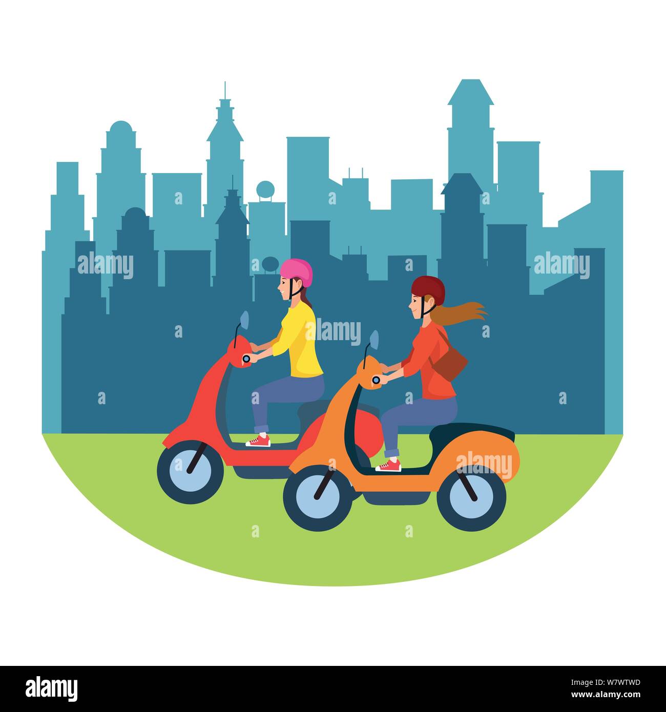 Riding motorbike scooter scooters moped motorcycle Stock Vector Images ...