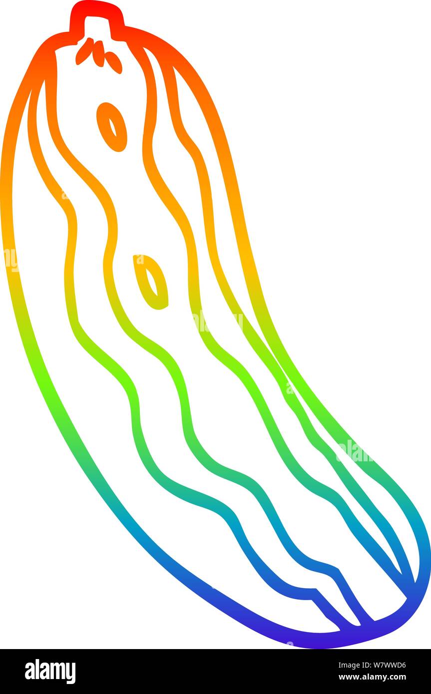 rainbow gradient line drawing of a cartoon marrow plant Stock Vector ...