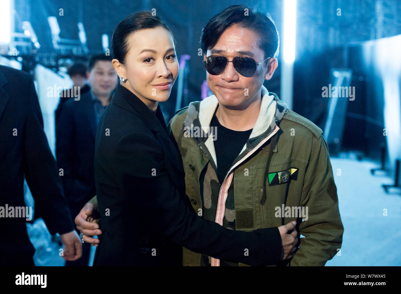 Hong Kong actress Carina Lau, left, and her actor husband Tony leung ...