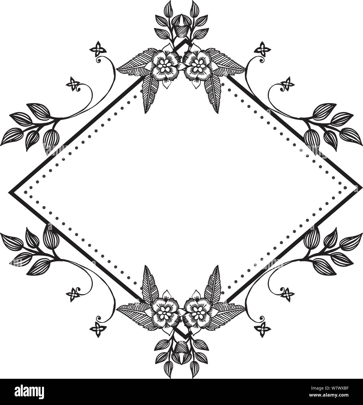 Shape of cards, with design pattern floral frame, isolated on a white ...