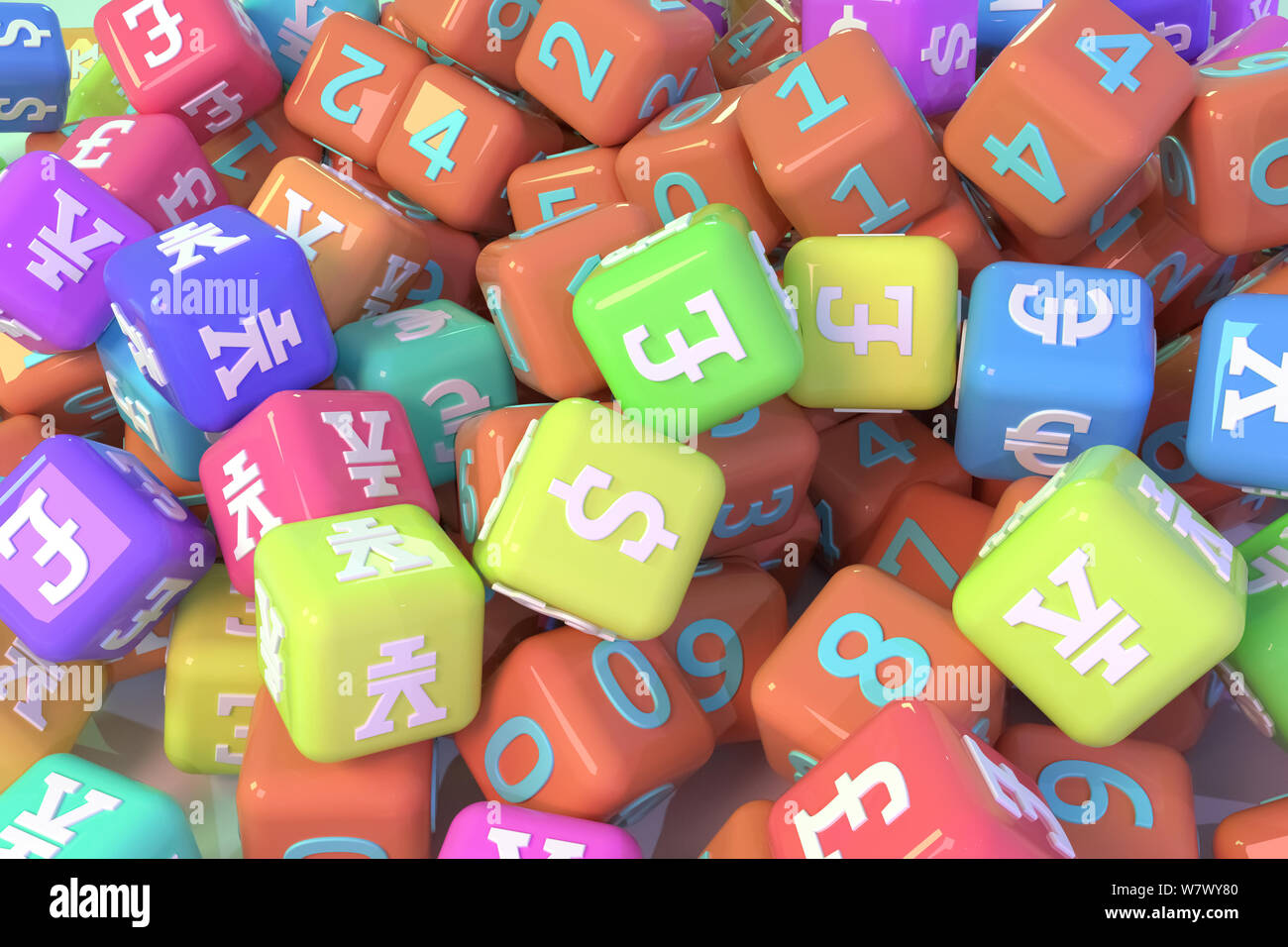 Background abstract, bunch of currency & number character sign or ...