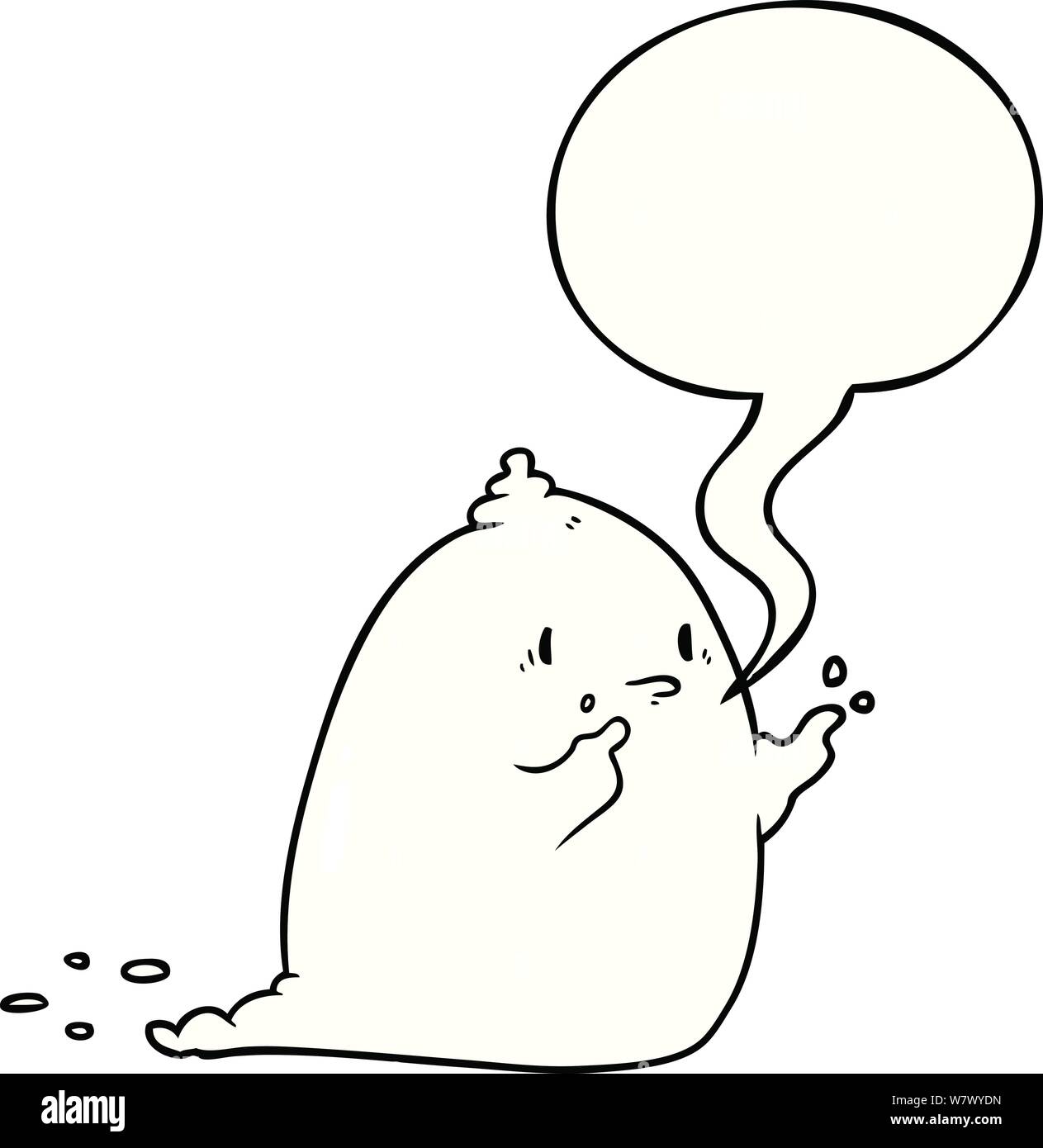 cartoon spooky ghost with speech bubble Stock Vector Image & Art - Alamy