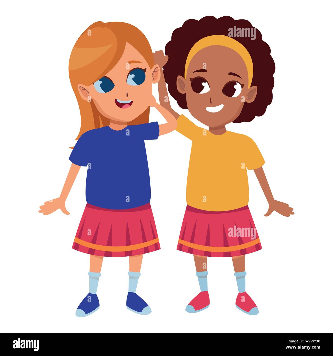 Little kids having fun and smiling cartoons Stock Vector Image & Art ...