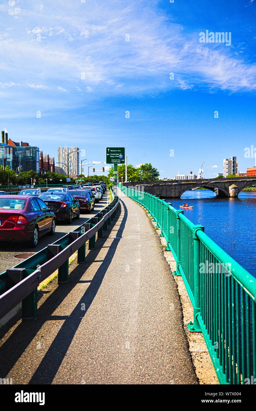 The bike path alongside Soldiers Field Road in Boston's Allston ...