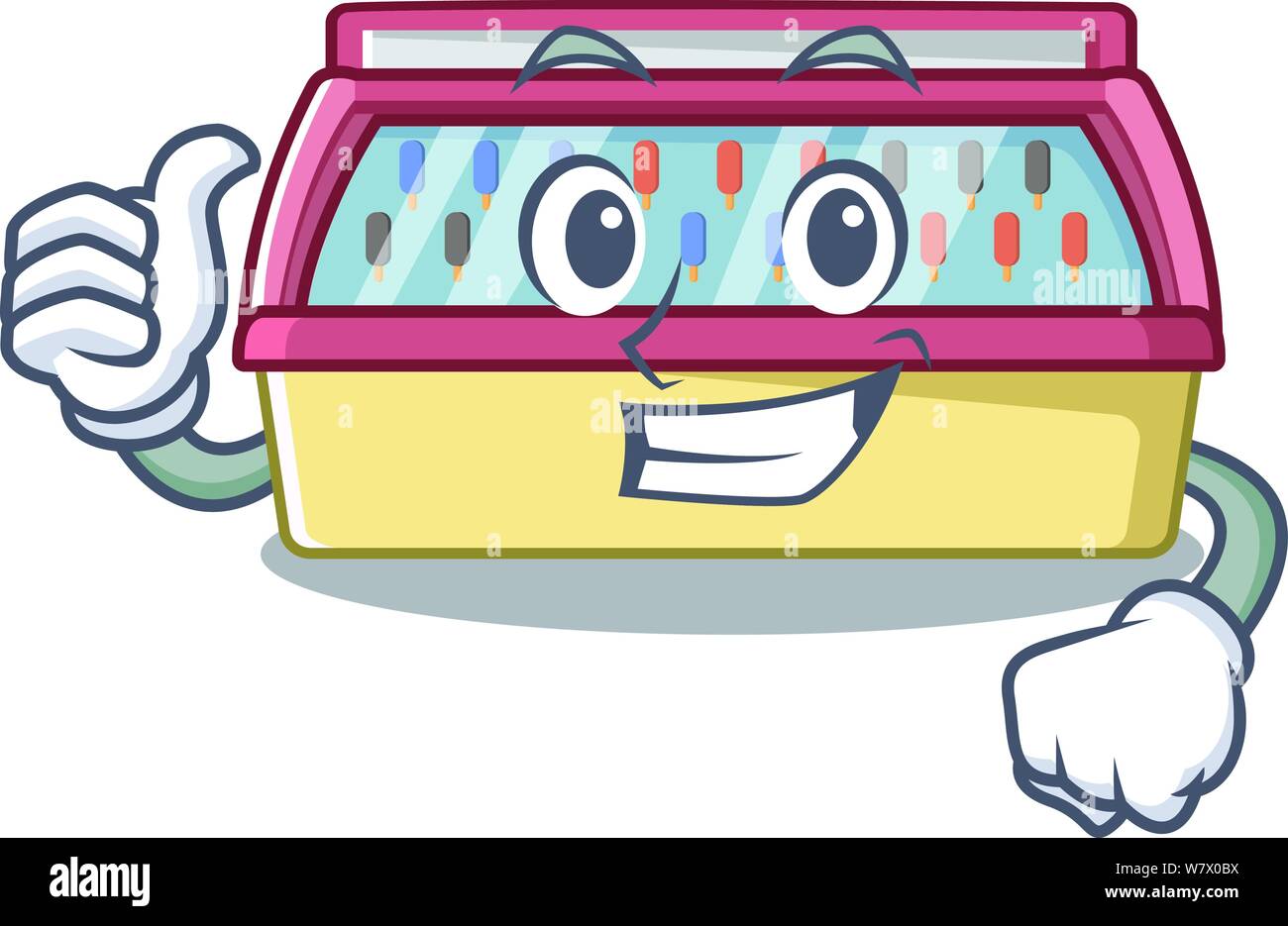 Thumbs up ice cream freezer in a cartoon Stock Vector Image & Art - Alamy