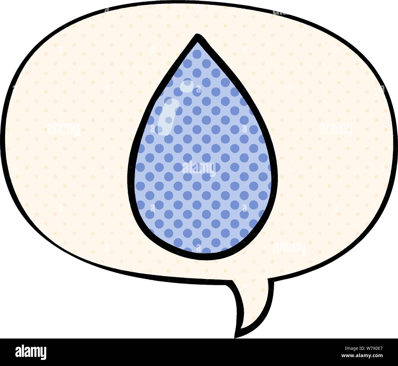 cartoon water droplet with speech bubble in comic book style Stock ...