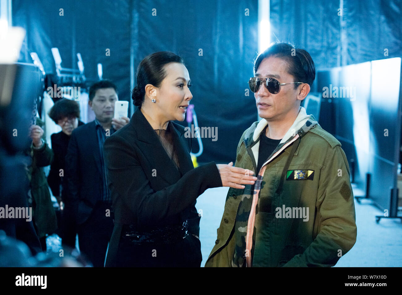 Hong Kong actress Carina Lau, left, and her actor husband Tony leung ...