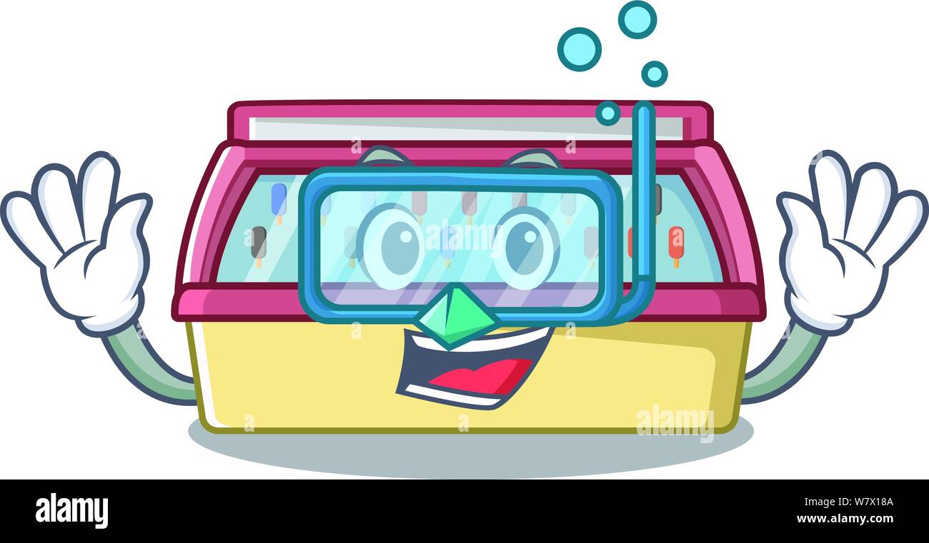 Diving ice cream freezer in a cartoon Stock Vector Image & Art - Alamy