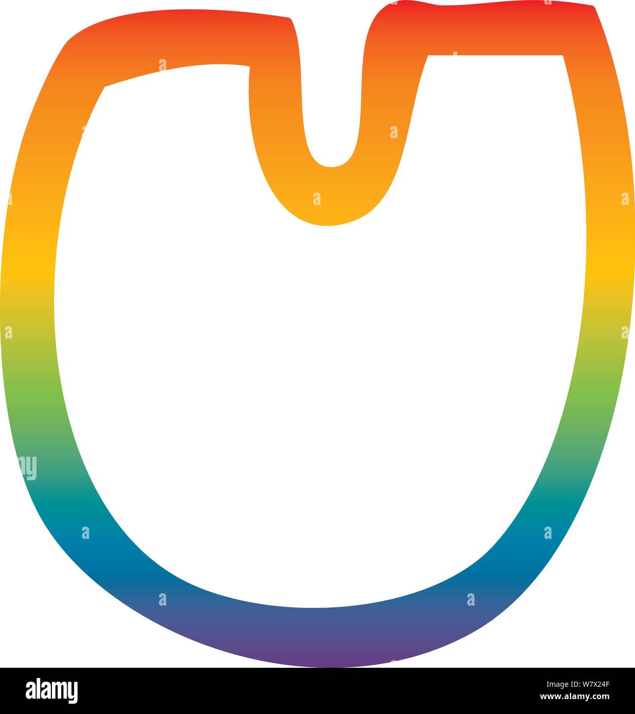 rainbow gradient line drawing of a cartoon letter u Stock Vector Image ...