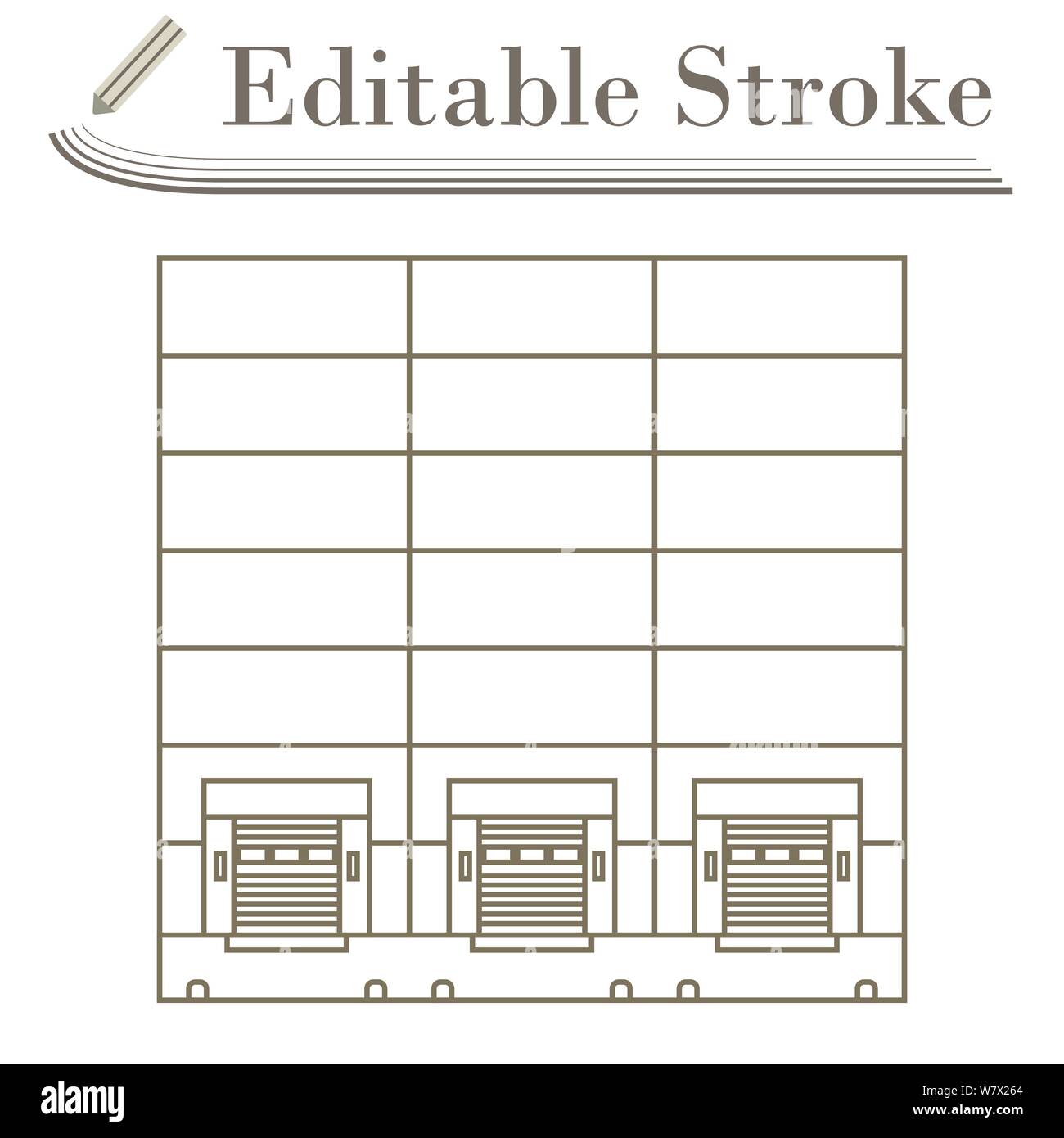 Warehouse Logistic Concept Icon. Editable Stroke Simple Design. Vector ...