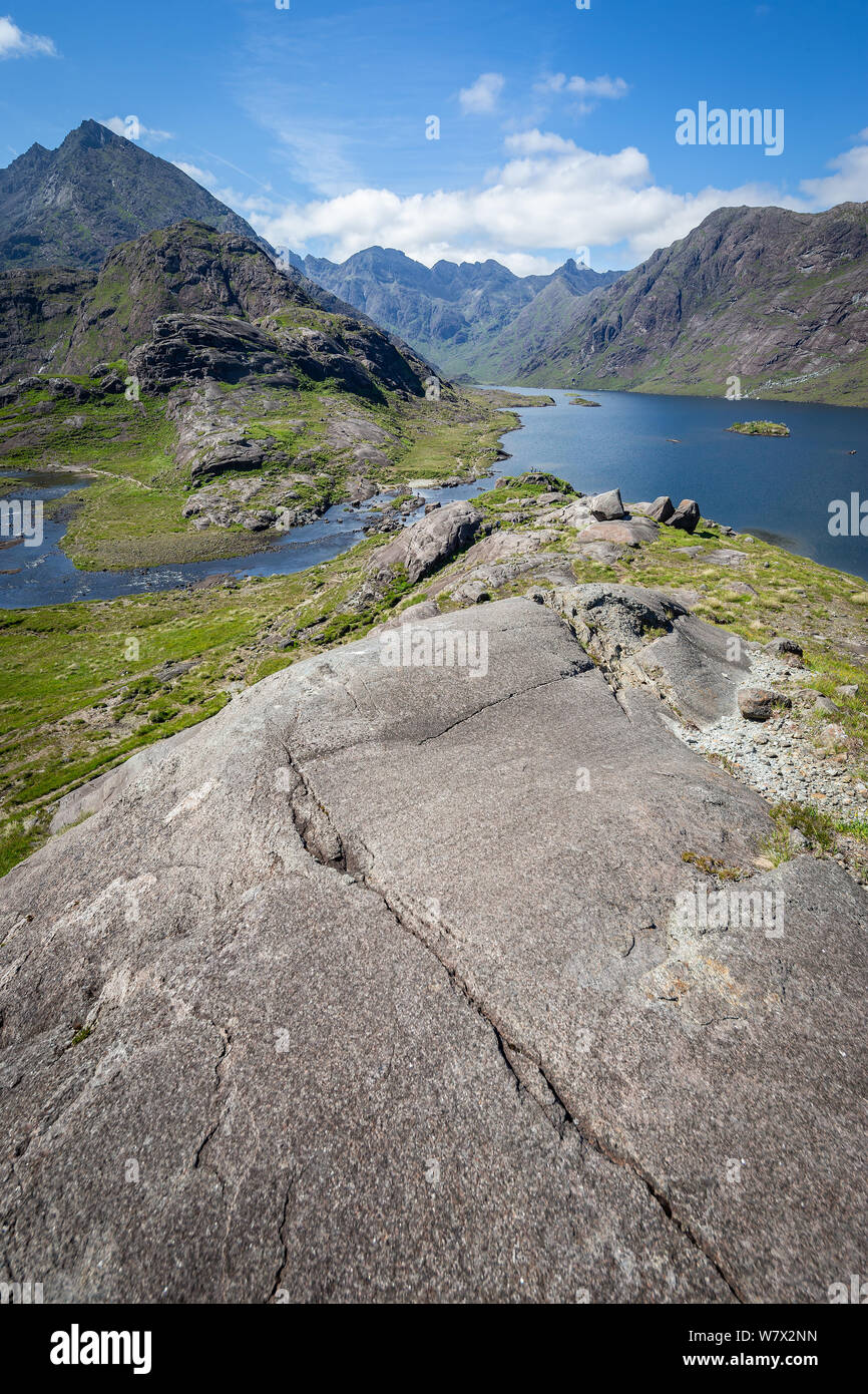 Loch Coruisk on a bright sunny summer afternoon on the Isle of Skye ...