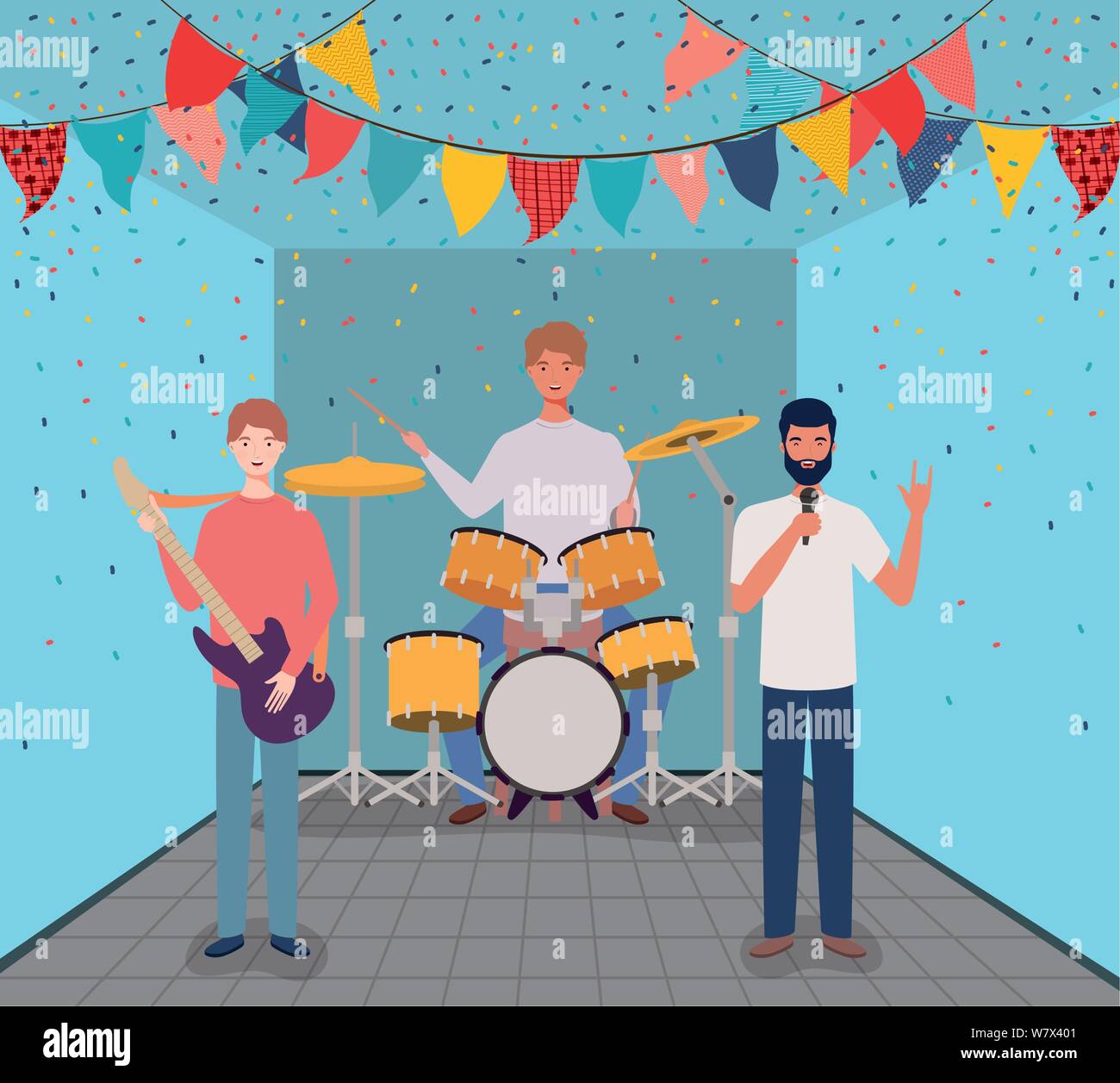 group of men playing instruments characters Stock Vector Image & Art ...