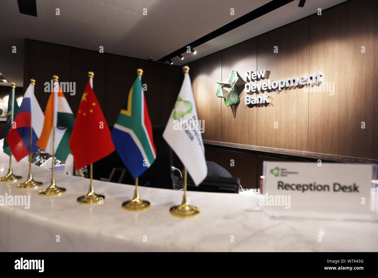 --FILE--Inside view of an office building of the BRICS New Development ...