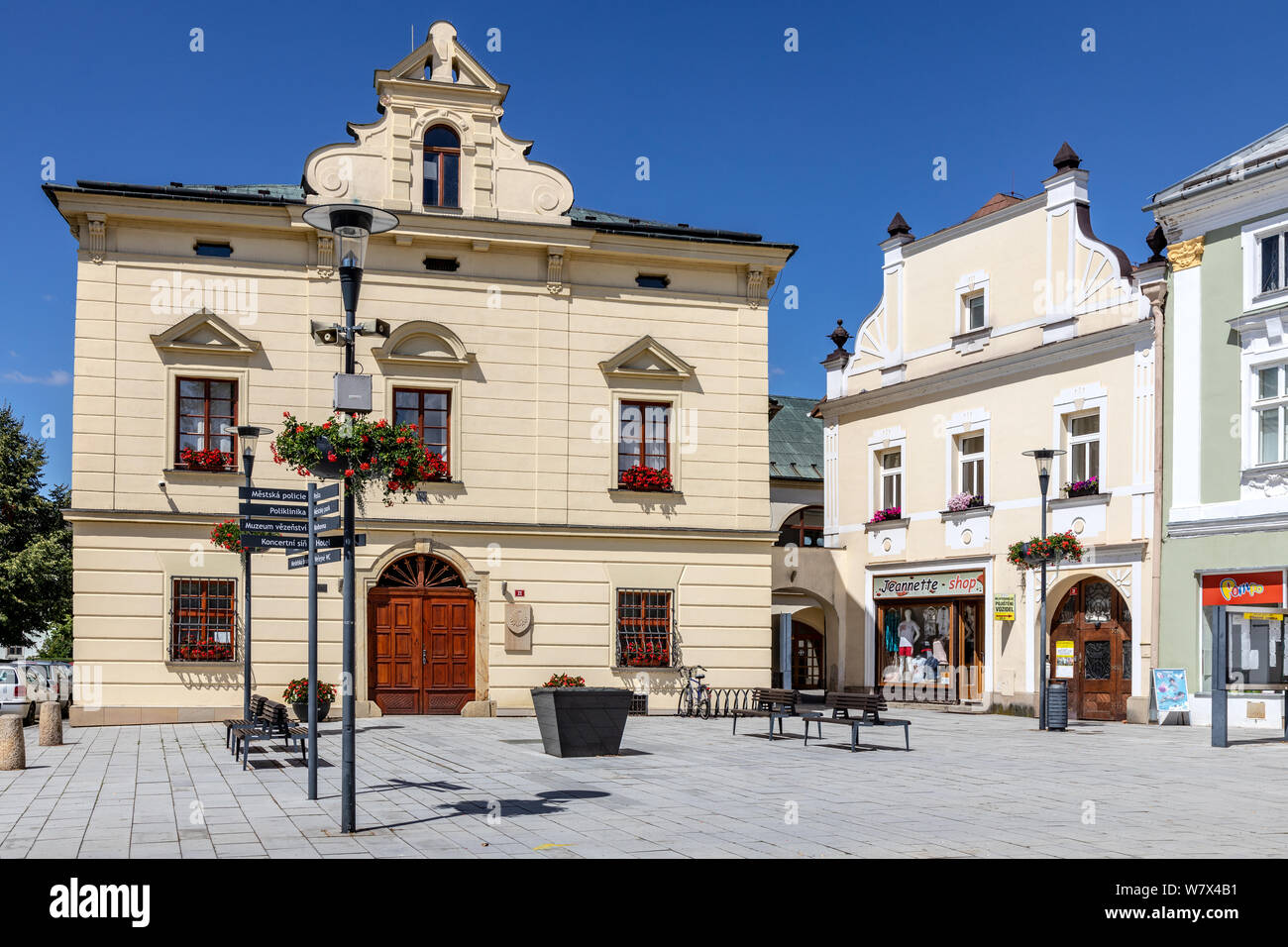 Masarykovo náměstí, Uničov, Olomoucký kraj, Morava, Ceska republika ...