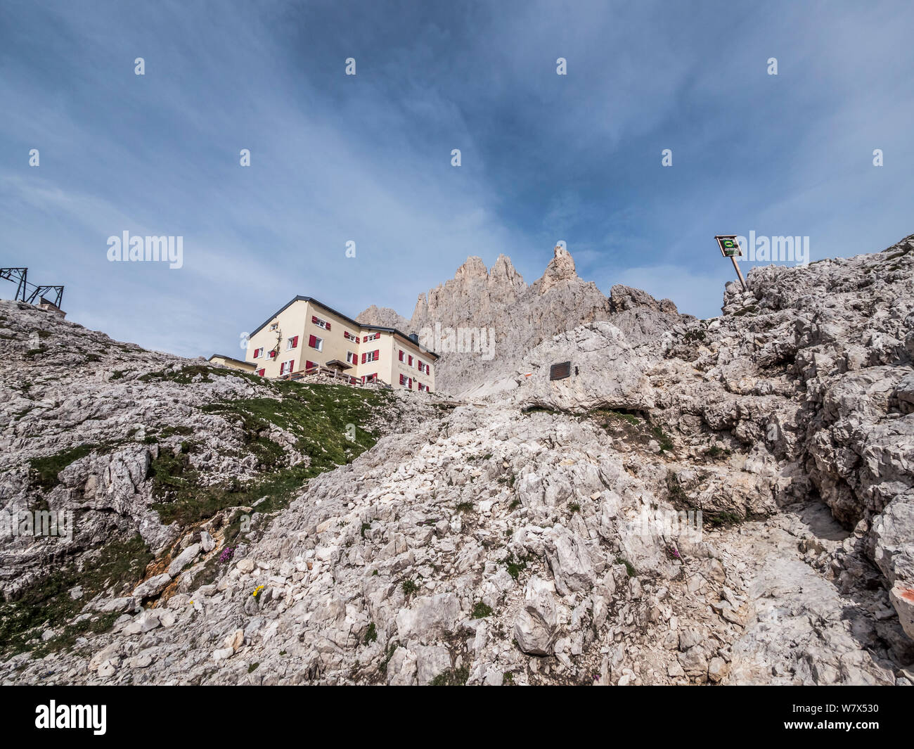 The Gartl hut refuge also known as the Refugio Alberto in the ...