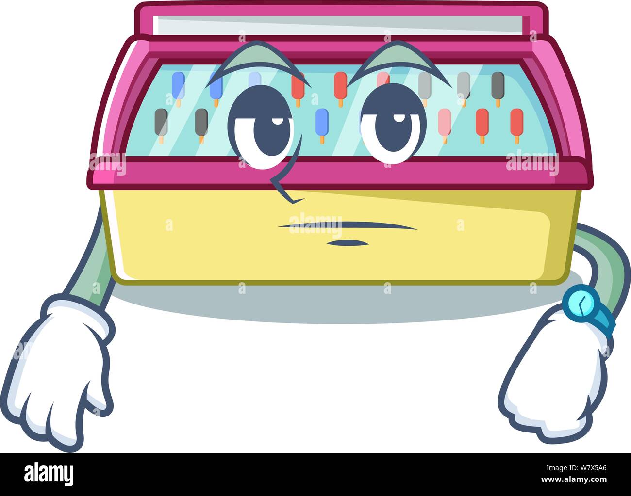 Waiting ice cream freezer in cartoon shop Stock Vector Image & Art - Alamy