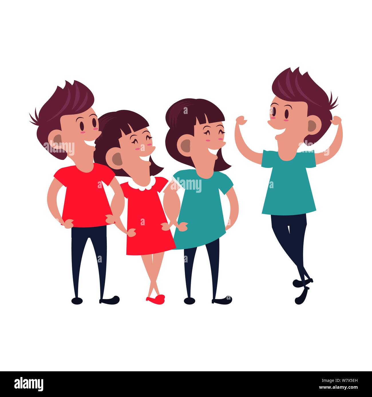 friends kids young children cartoon Stock Vector Image & Art - Alamy