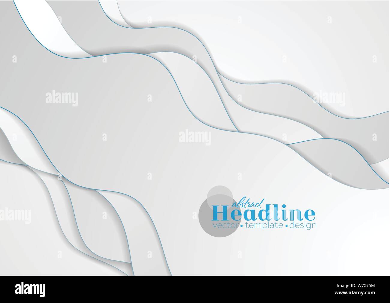 Grey and blue abstract wavy corporate background. Vector design Stock ...