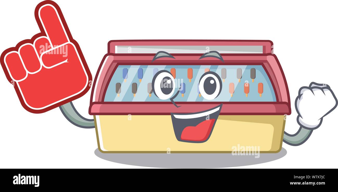 Foam finger ice cream freezer in cartoon shop Stock Vector Image & Art ...