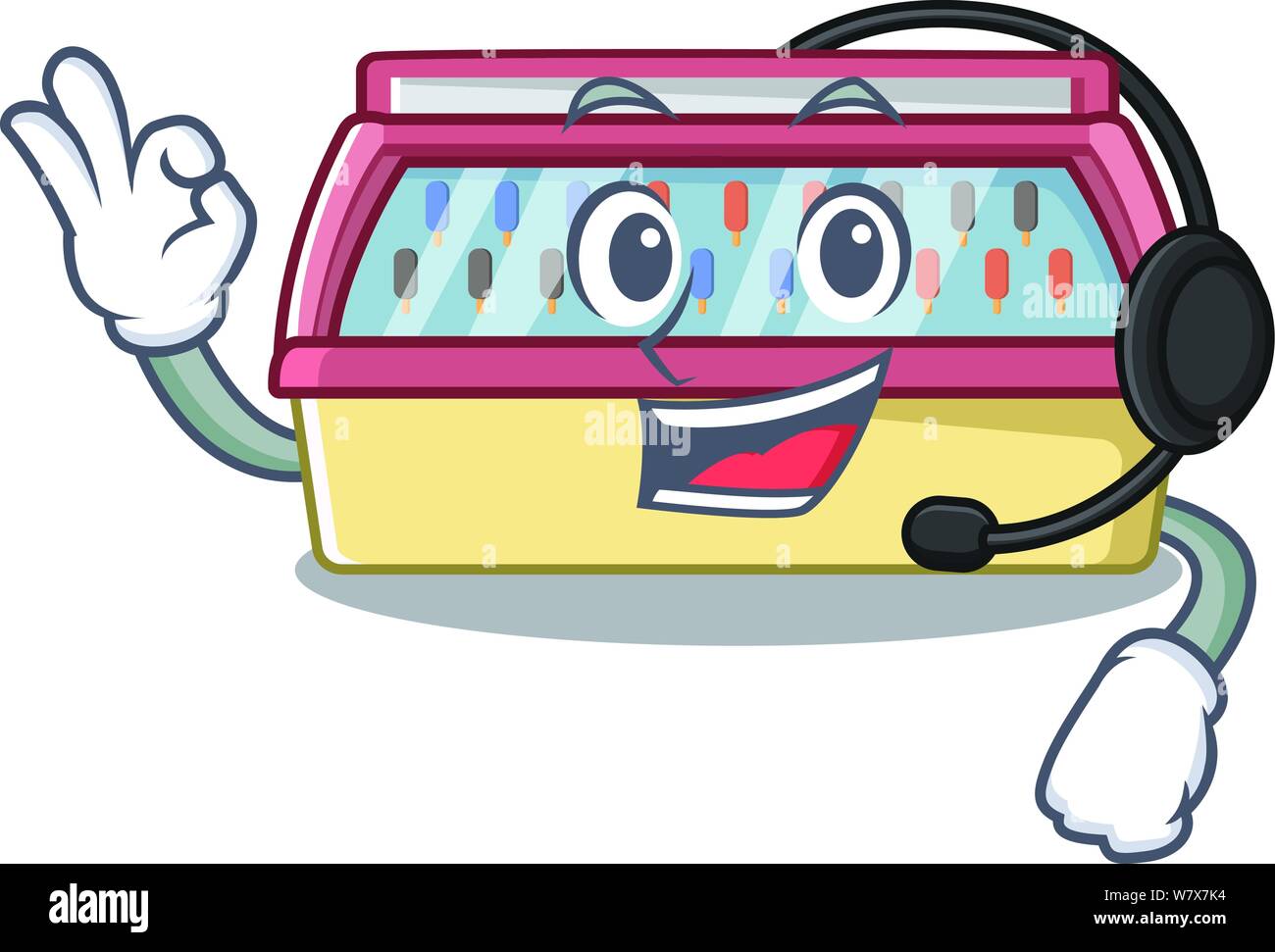 With headphone ice cream freezer in cartoon shop Stock Vector Image ...