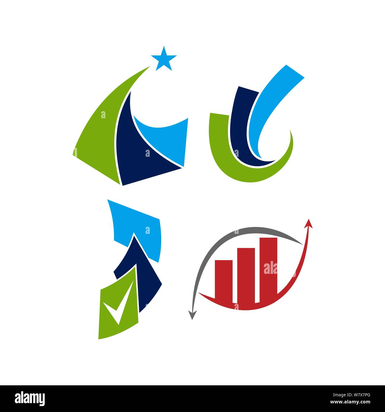Accounting Tax Financial Business Logo Design Set Template Vector Stock ...