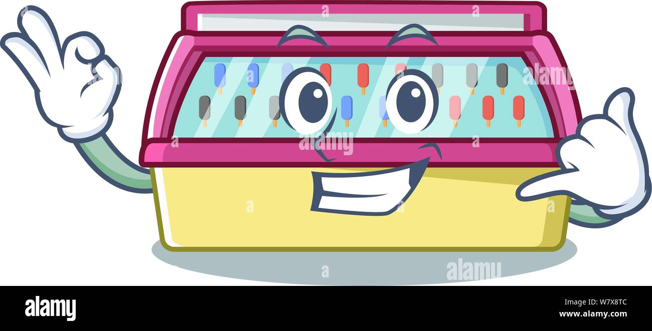 Call me ice cream freezer in cartoon shop Stock Vector Image & Art - Alamy