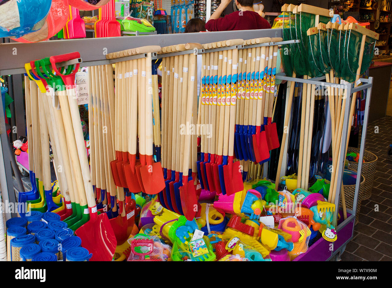 beach toy merchant in De Panne, Belgium Stock Photo - Alamy