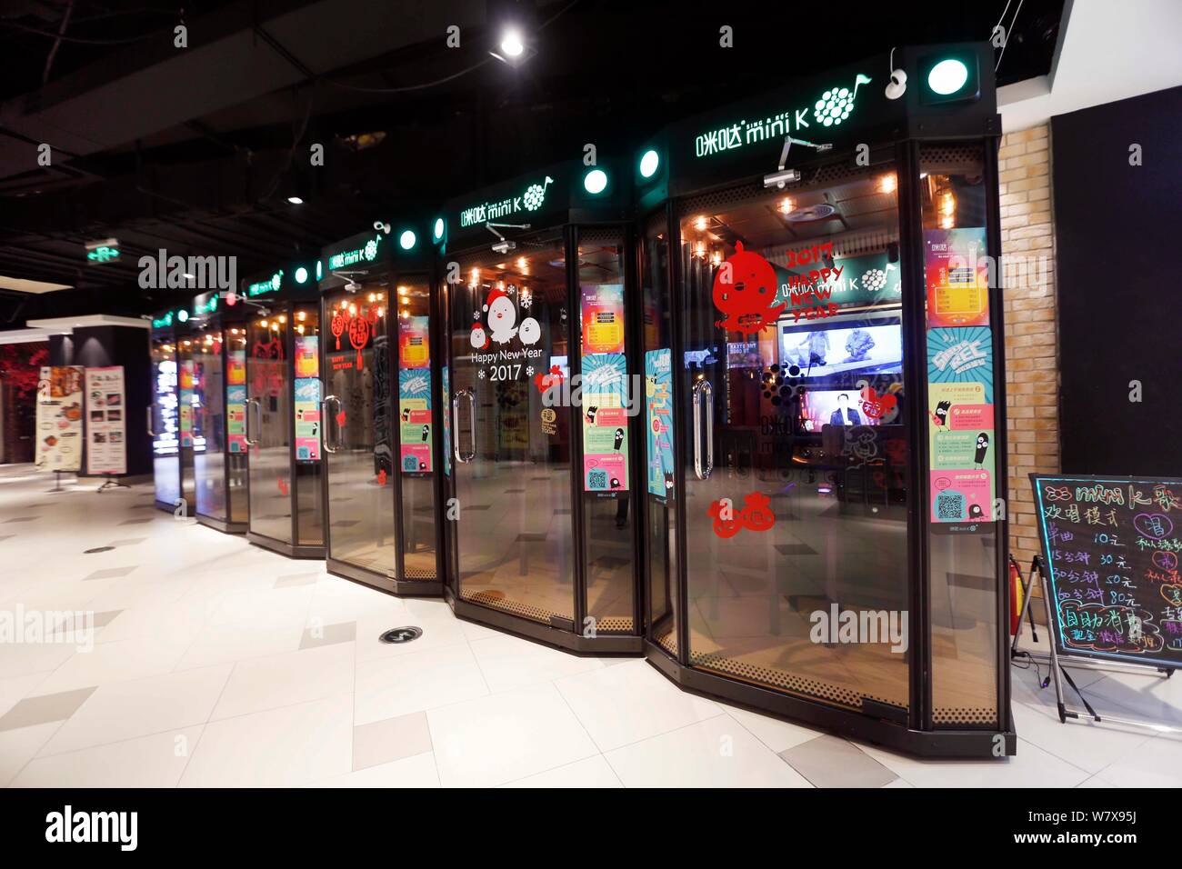 --FILE--View of the mini karaoke booths in the basement of a shopping ...
