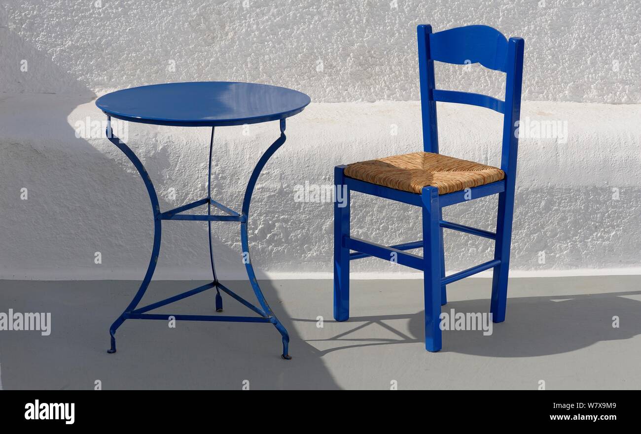Blue chair greece hi-res stock photography and images - Alamy