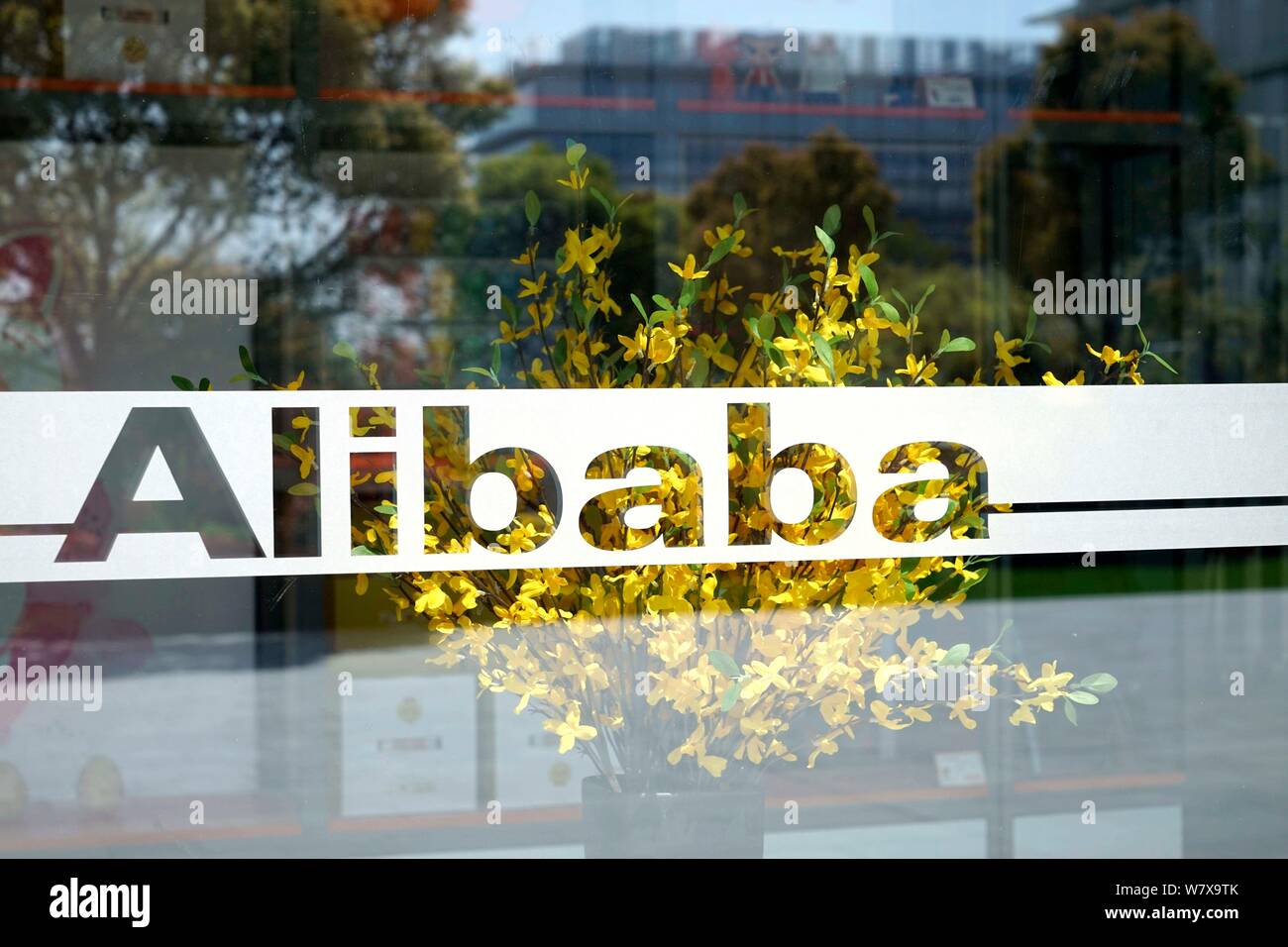 --FILE--A logo of Alibaba is pictured at the headquarters of Alibaba ...