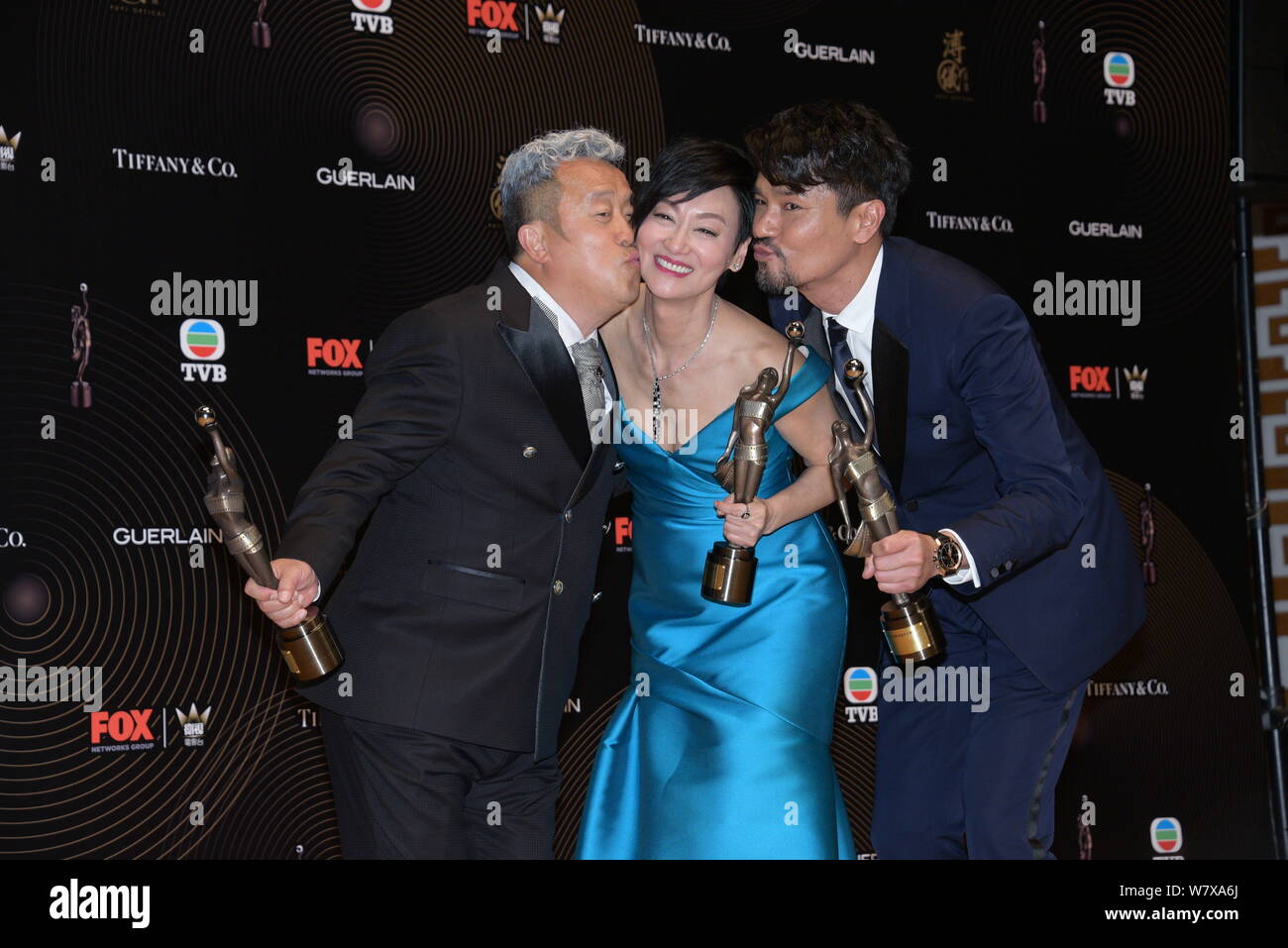 (From left) Hong Kong actor Eric Tsang, actress Kara Wai and actor ...