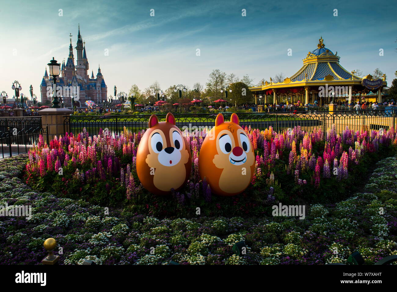 View of the Disney Castle in the Shanghai Disneyland at the Shanghai ...