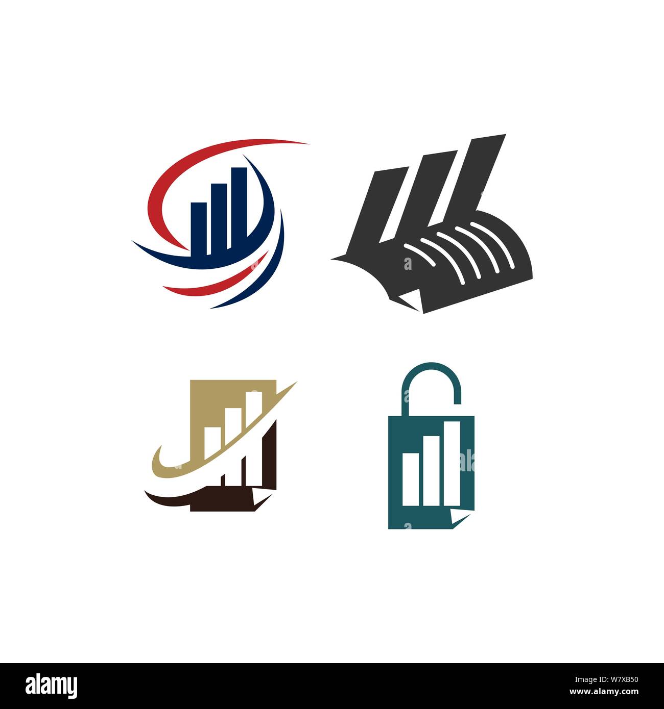 Accounting Tax Financial Business Logo Design Set Template Vector Stock ...