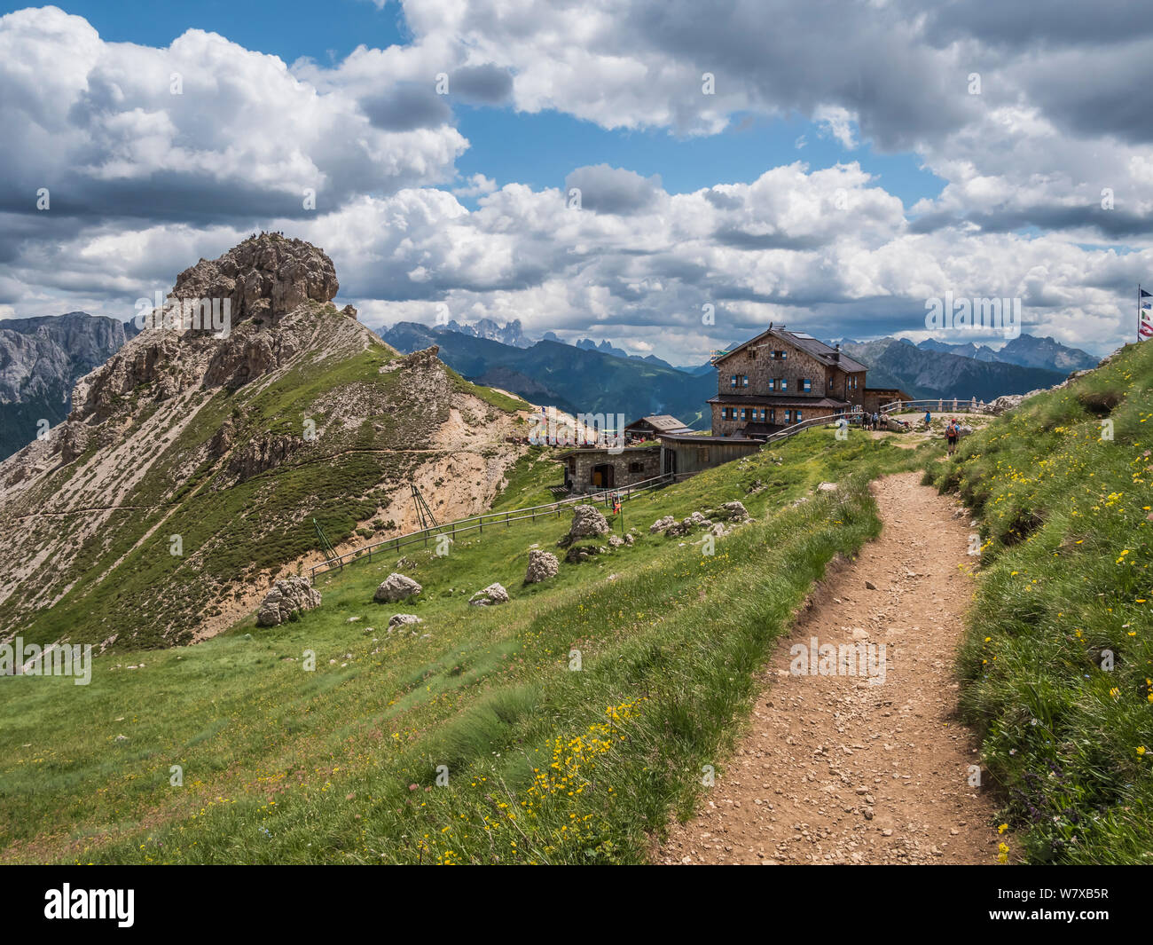 The Rotwand Rif Roda di Vael hut refuge named after the Rotwand ...