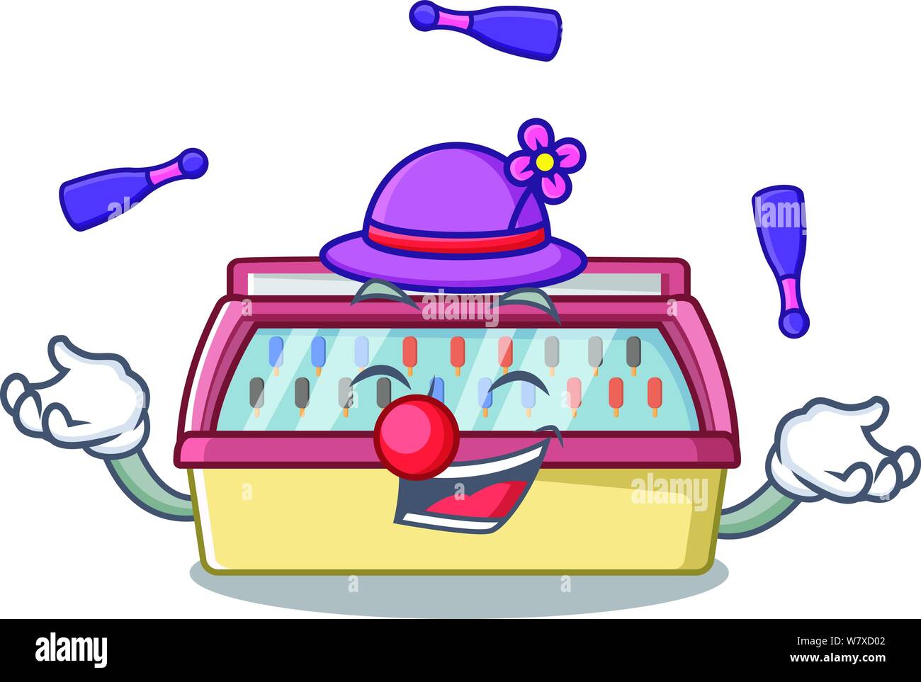 Juggling ice cream freezer in cartoon shop Stock Vector Image & Art - Alamy