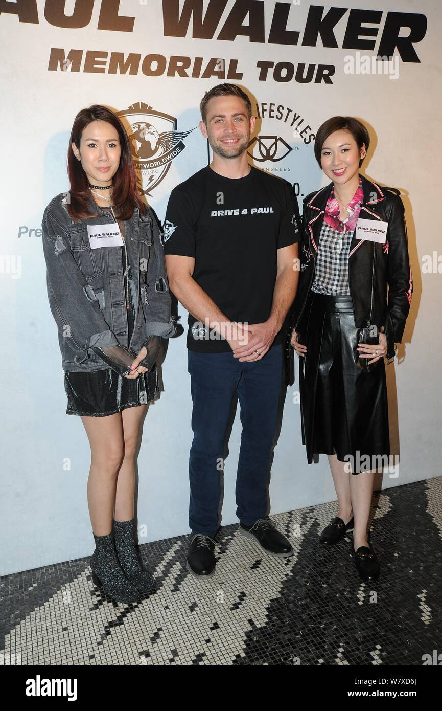 American actor Cody Walker, center, attends a promotional event for the ...