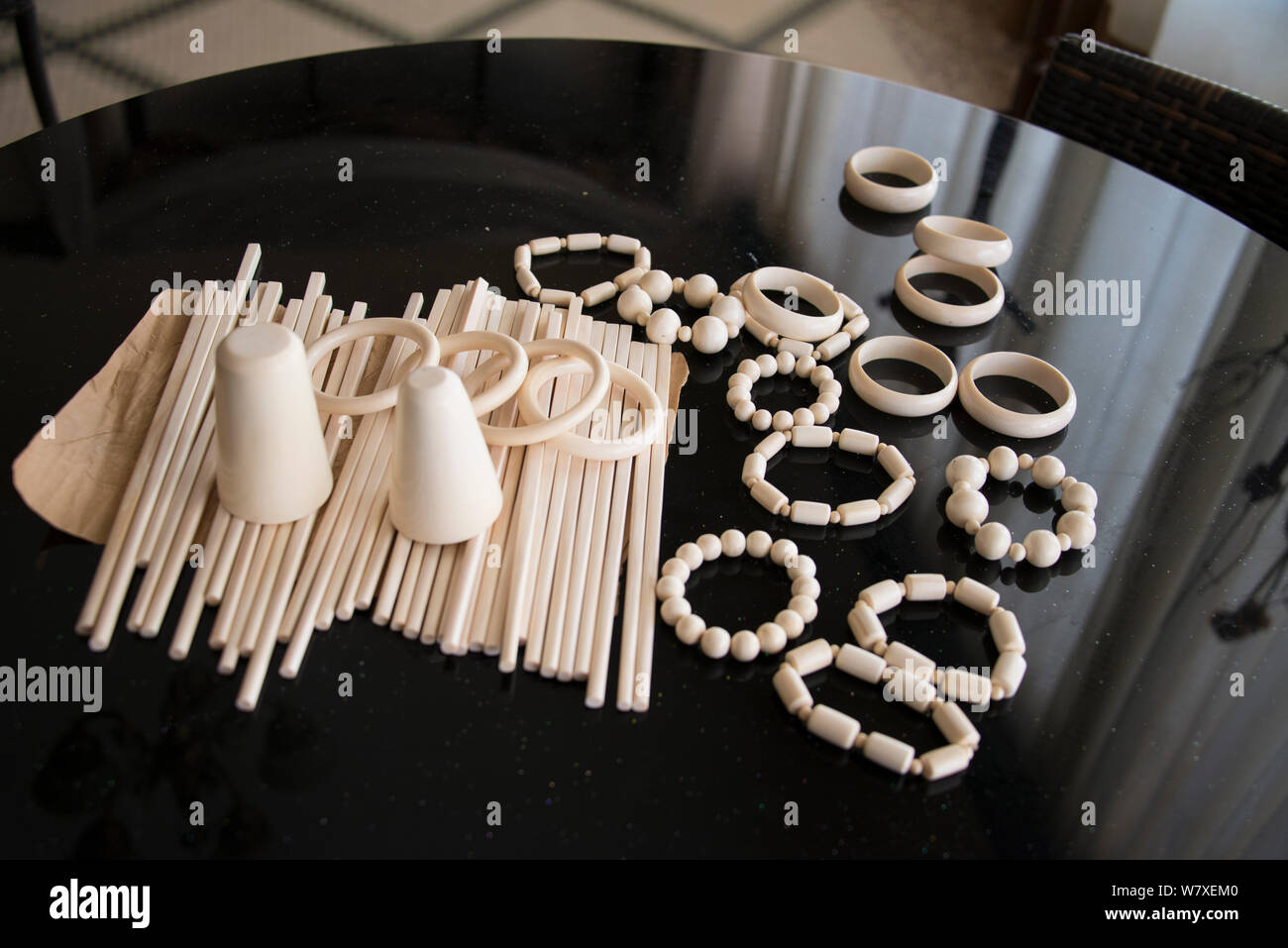 Ivory bracelets, chopsticks and other ivory objects for sale in ...
