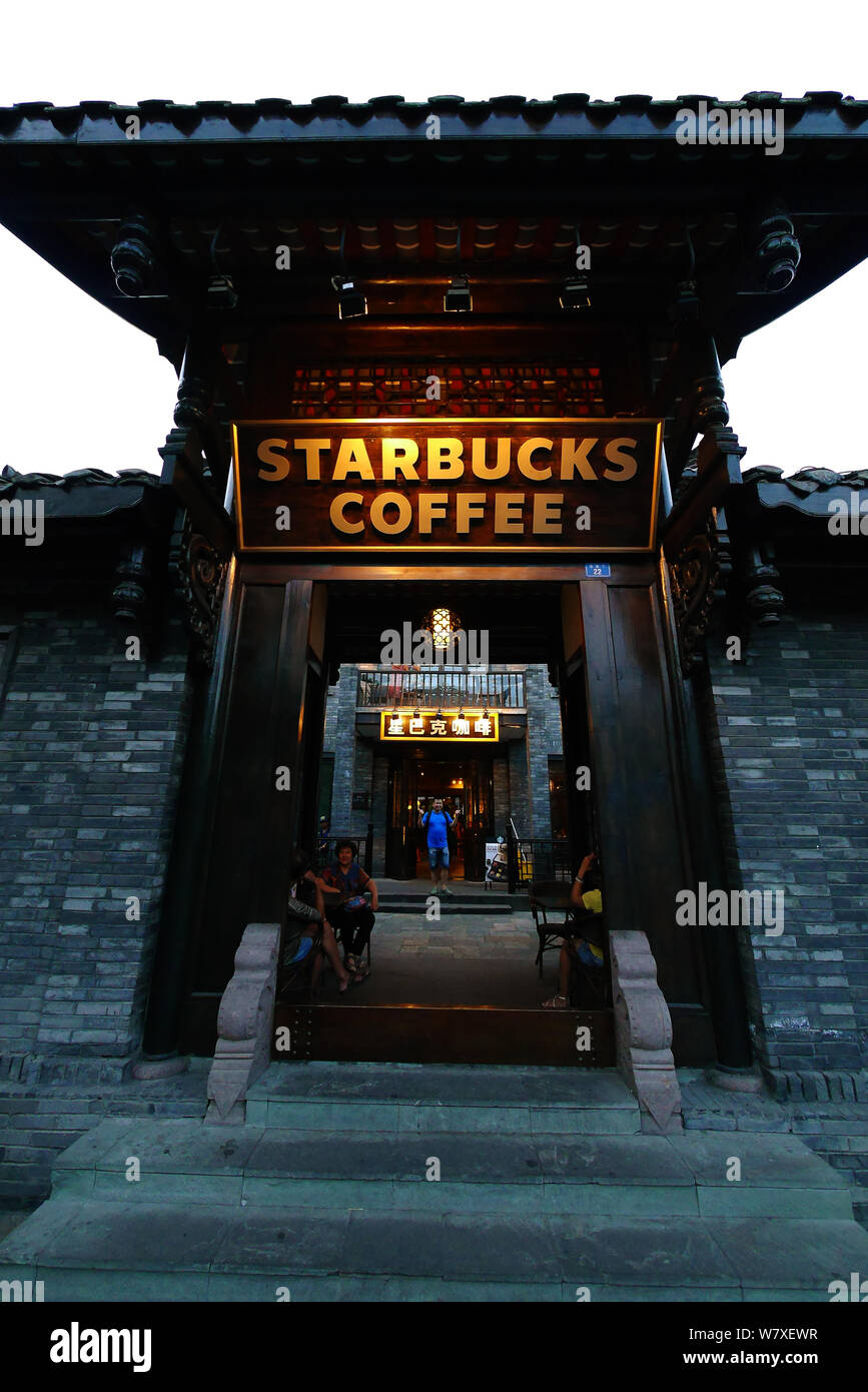 --FILE--View of a cafe of Starbucks Coffee in Chengdu city, southwest ...