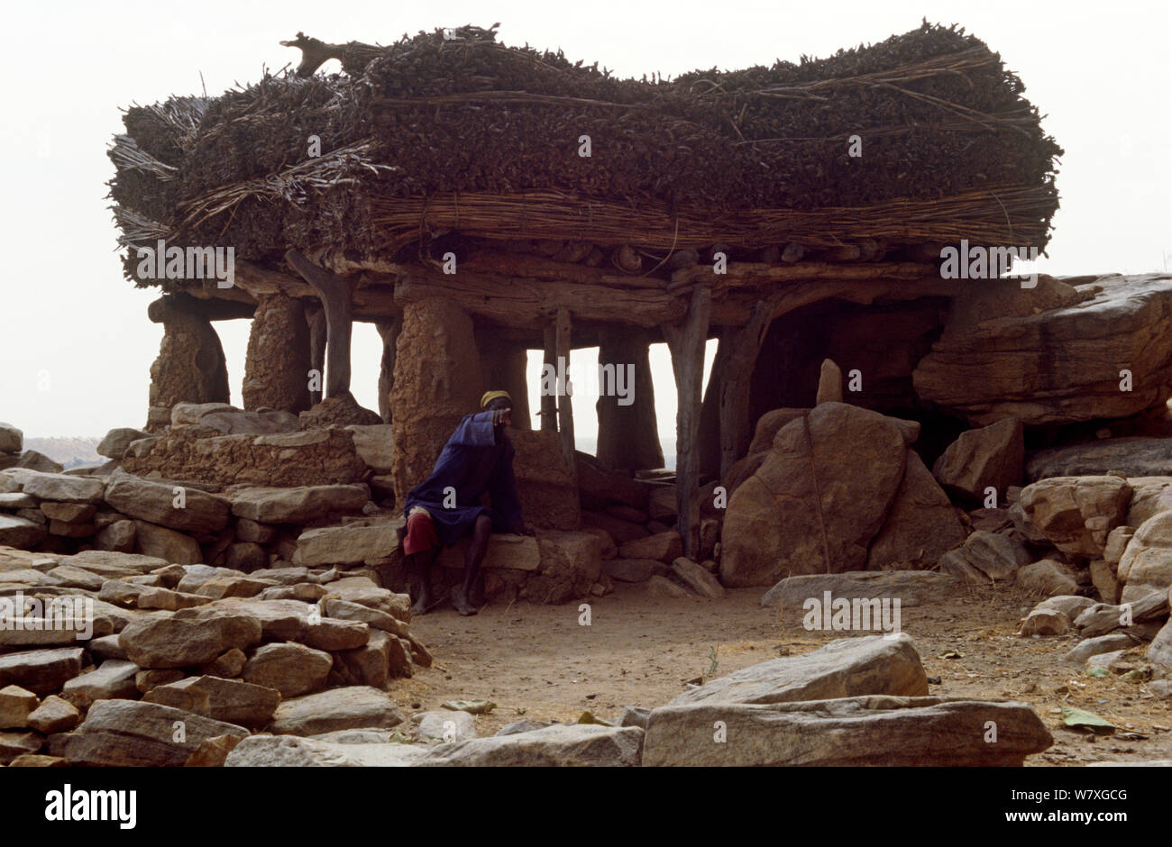 Dogon holy man outside shrine. Mali, 2005-2006 Stock Photo - Alamy