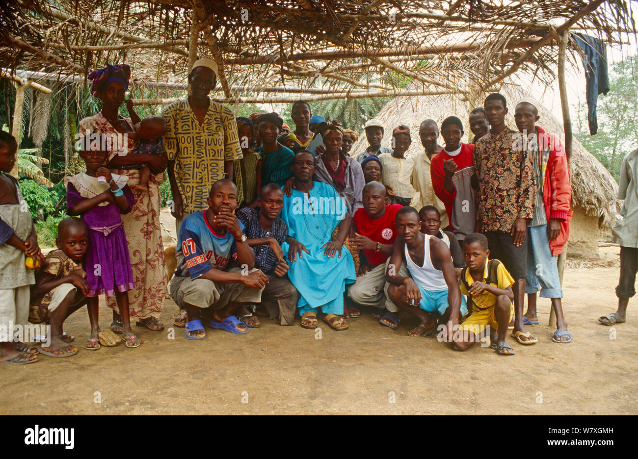 Chief surrounded by villagers. Sherbro Island, Sierra Leone, 2004-2005 ...